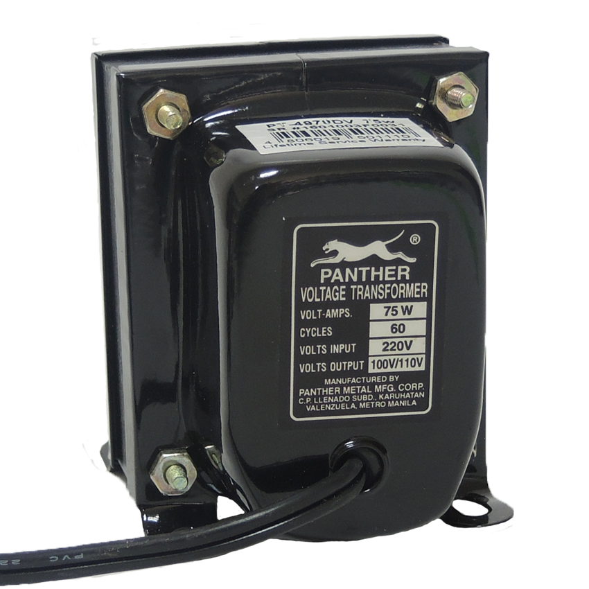 75W-DV: Panther Step Down Transformer 75W, Output 100V/110V - Extension ... 75W-DV: Panther Step Down Transformer 75W, Output 100V/110V - Extension ...