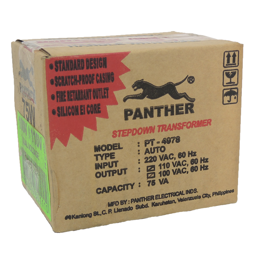 75W-DV: Panther Step Down Transformer 75W, Output 100V/110V - Extension ... 75W-DV: Panther Step Down Transformer 75W, Output 100V/110V - Extension ...